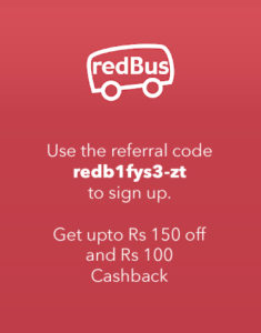 RedBus – Get upto Rs 150 off and Rs 100 Cashback - Referral Code | Post ...